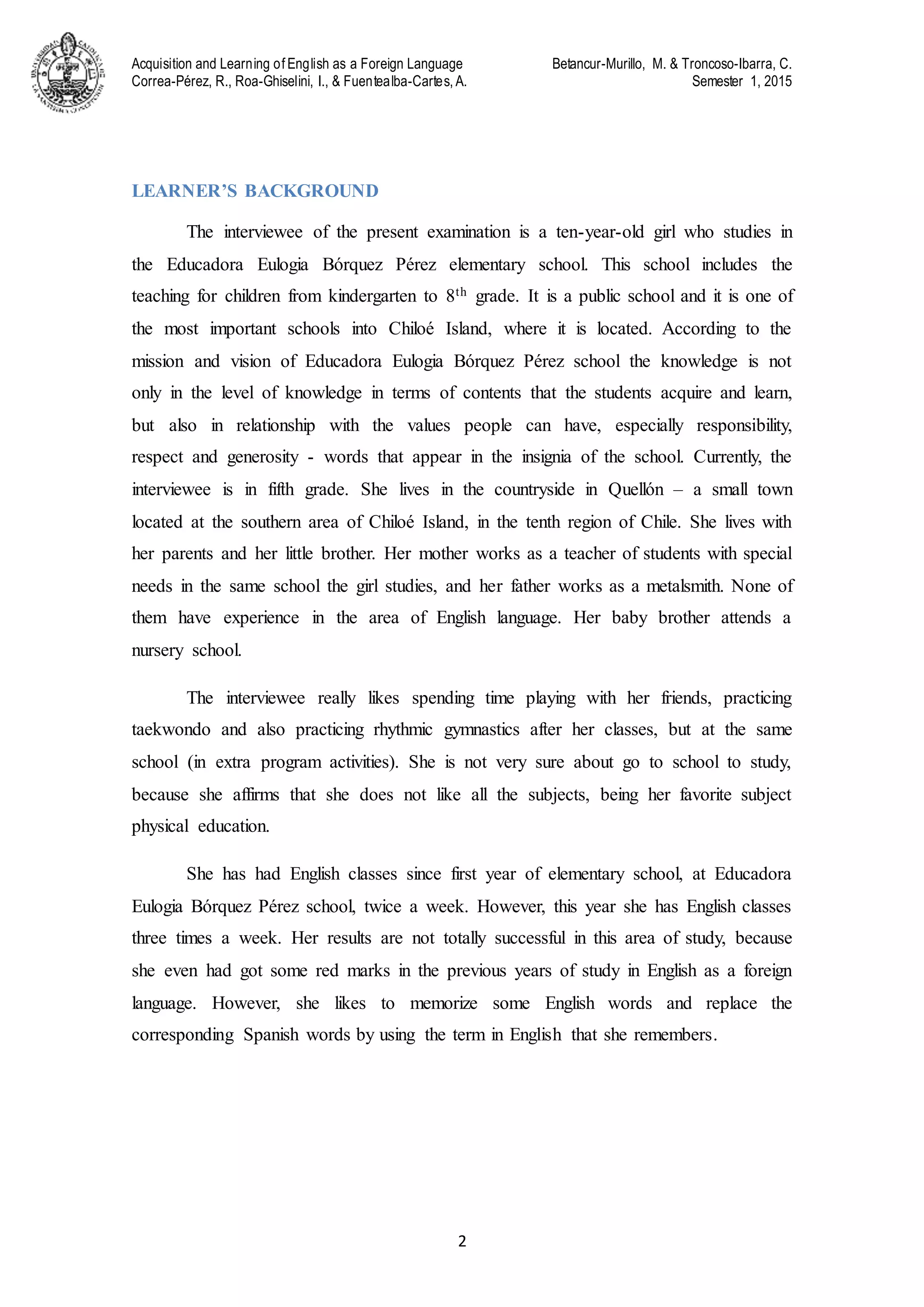 Language learner profile . | PDF