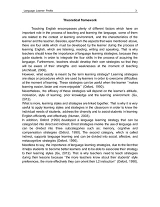 Language learner profile methodology final | DOCX | Educational ...