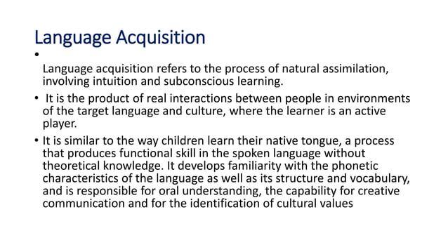 Language learning and acquisition by Stephan Kreshan | PDF
