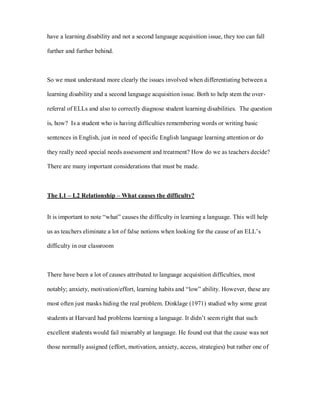 Language learning difficulty or a disability | PDF