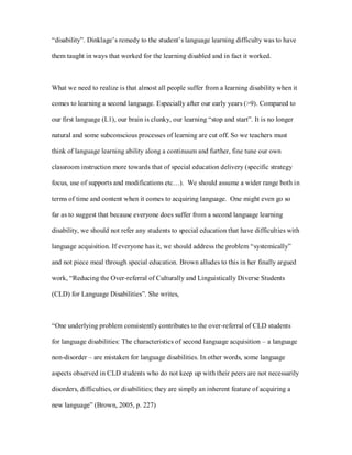 Language learning difficulty or a disability | PDF