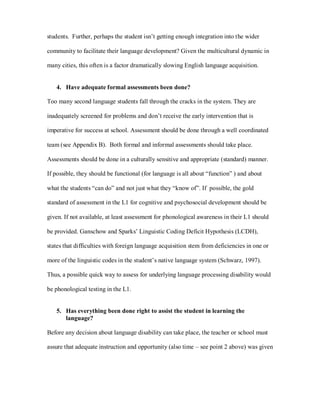 Language learning difficulty or a disability | PDF