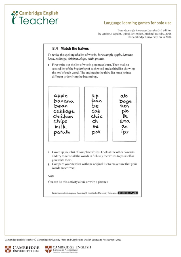 Language learning games for solo use | PDF | Board Games and Puzzles ...
