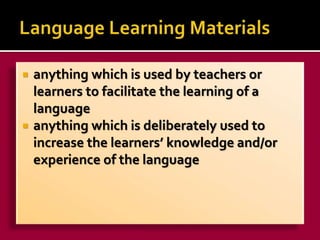 Language learning materials development | PPTX