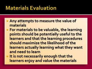 Language learning materials development | PPTX