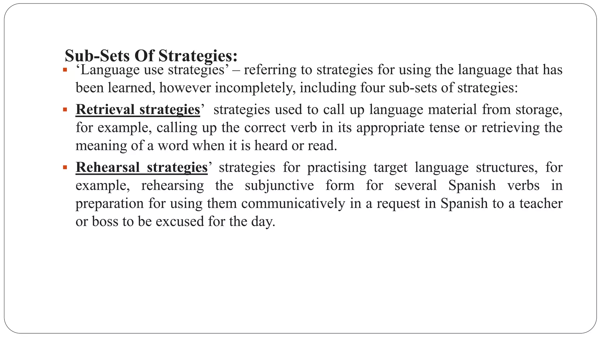 Language learning startegies | PPTX