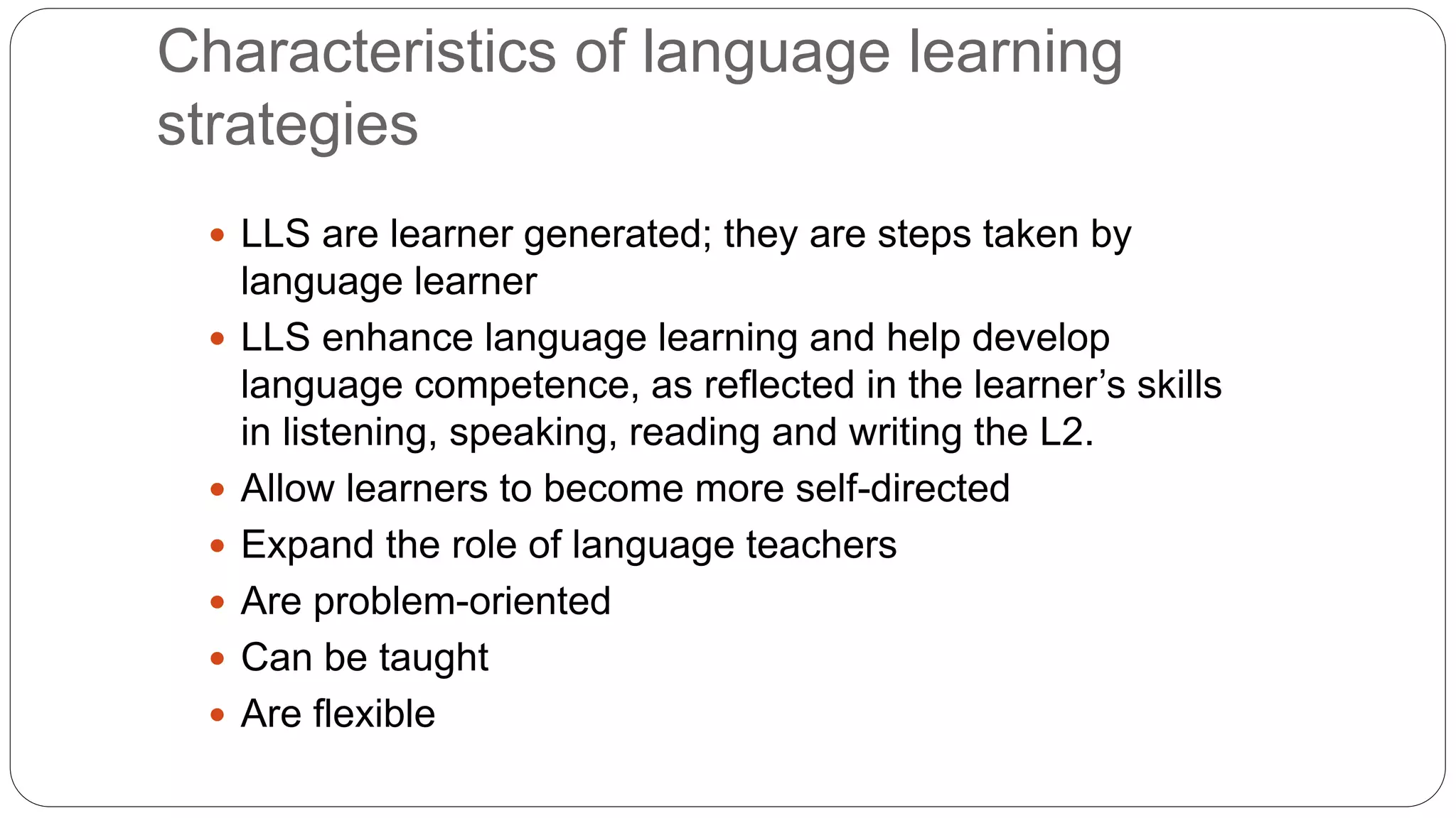 Language learning startegies | PPTX