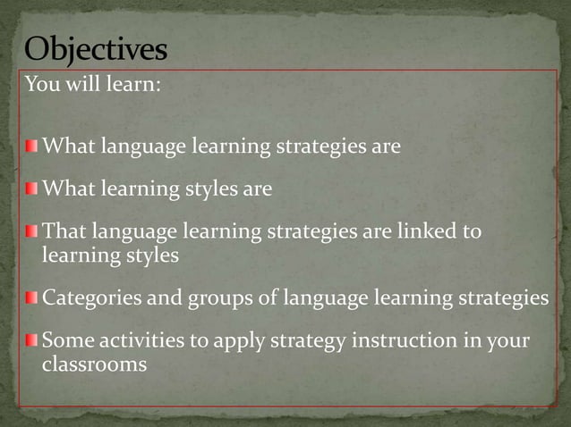 Language Learning Strategies | PPTX