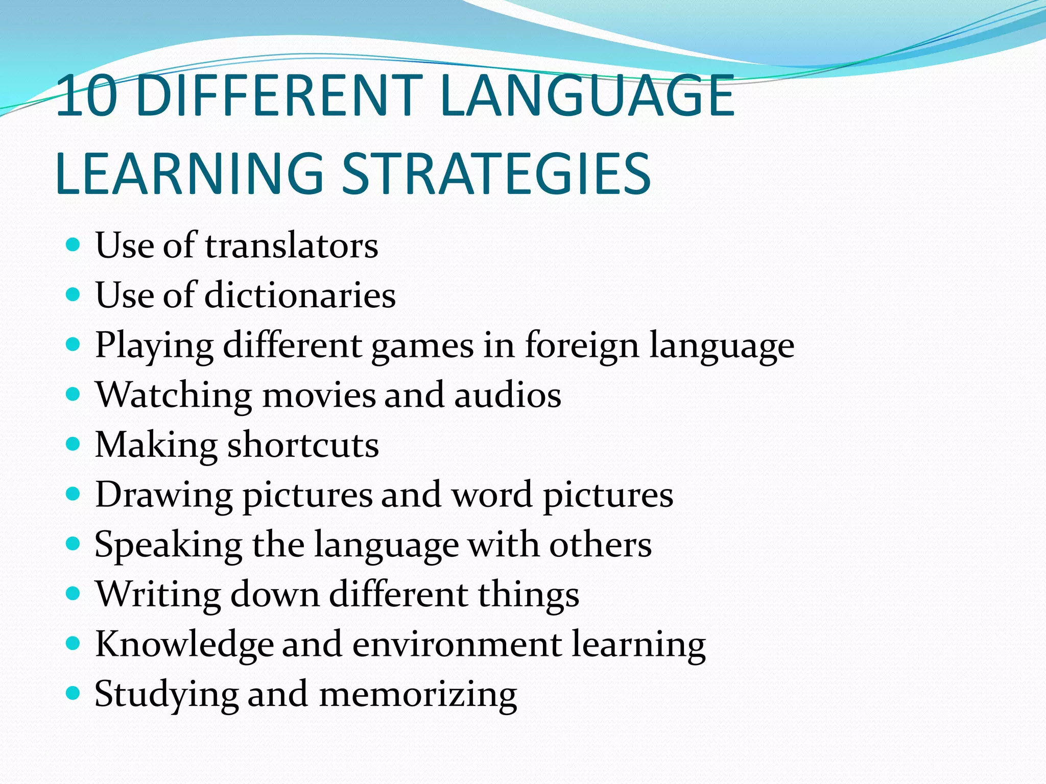 Language learning strategies | PPTX