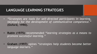 Language learning strategies | PPTX