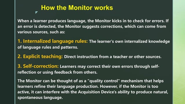 Language Learning Theories, Kashen's Monitor.pptx