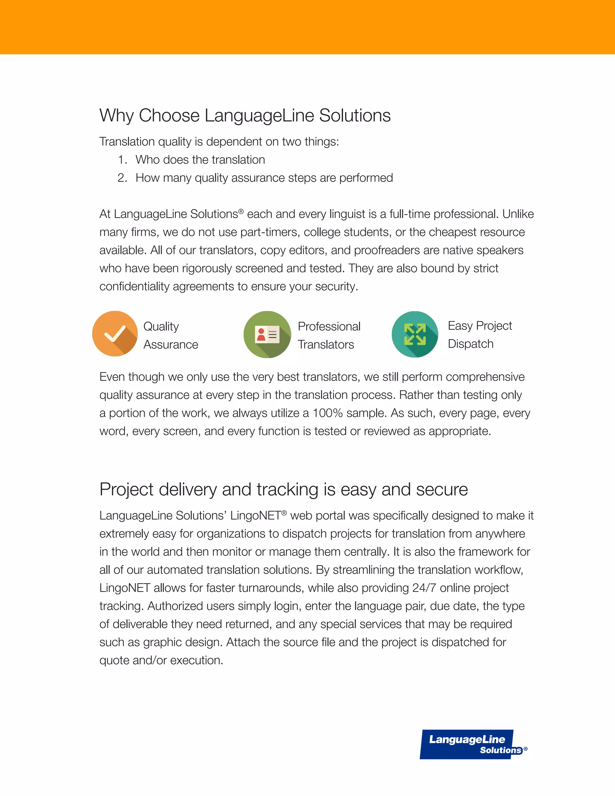 LanguageLine Translation Brochure | PDF