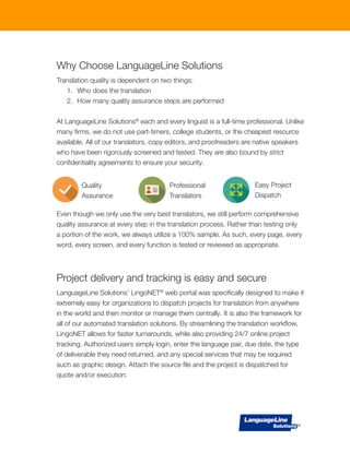 LanguageLine Translation Brochure | PDF