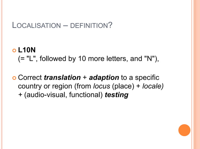 Language Localisation | PPT