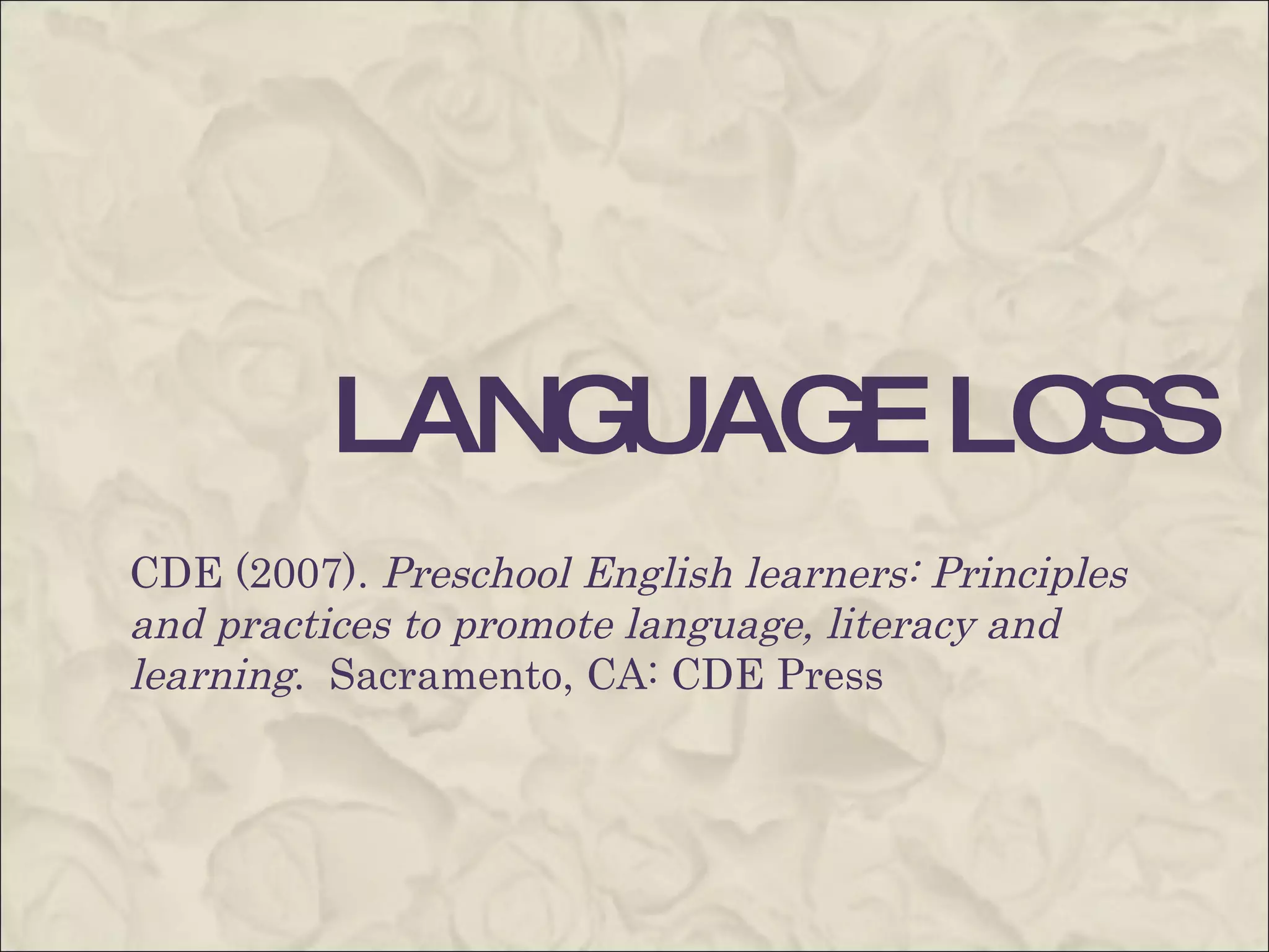 Language Loss | PPT