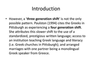 Language maintenance and shift | PPTX