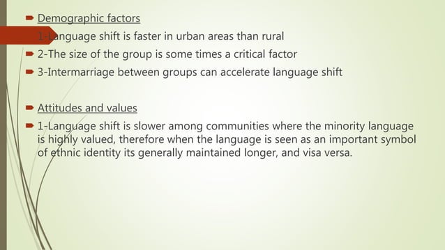Language maintenance and Shift. | PPTX | Education