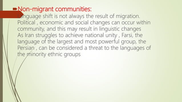 Language maintenance and Shift. | PPTX | Education