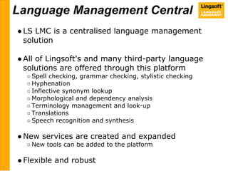 Lingsoft Language Management Central | PDF