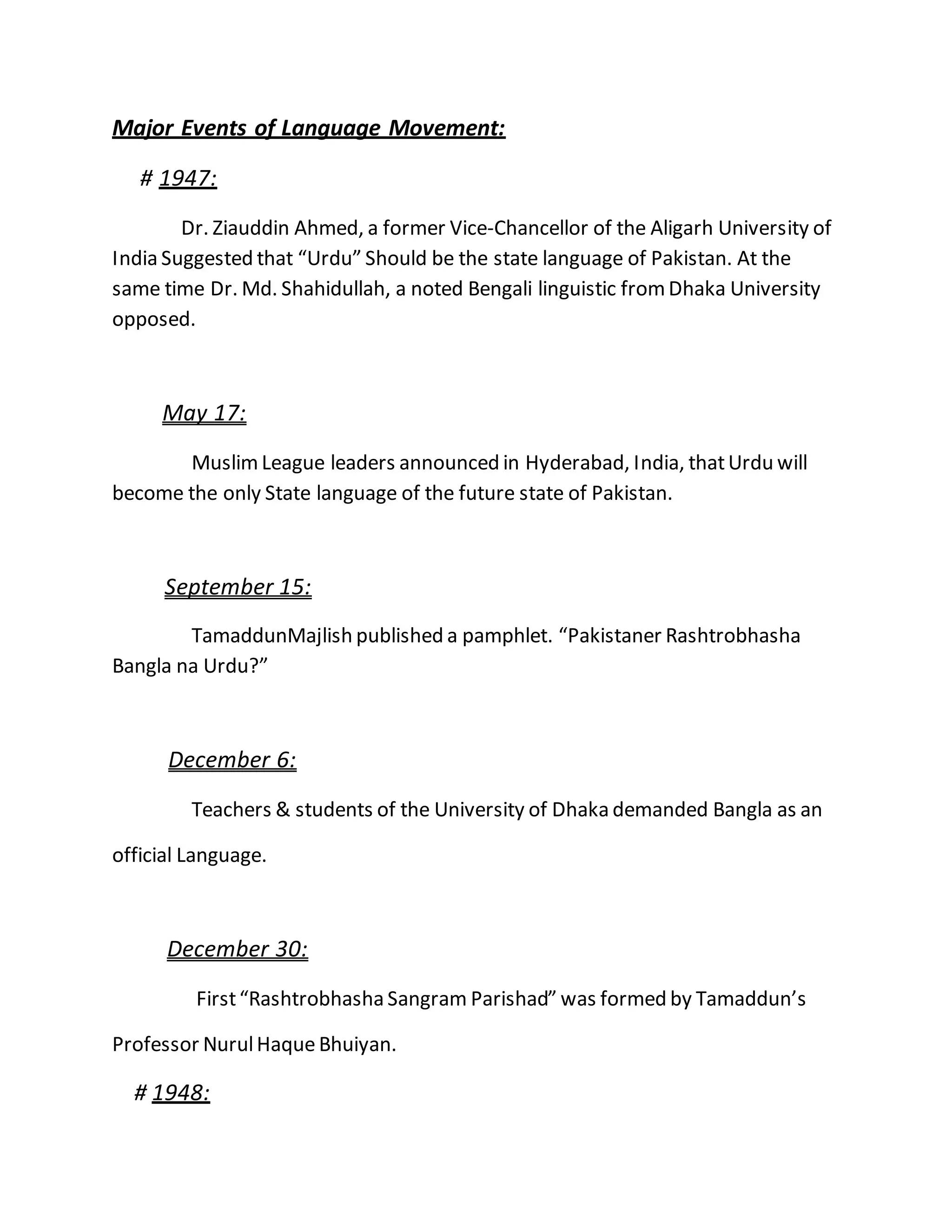 Language movement of Bangladesh 1952 | DOCX