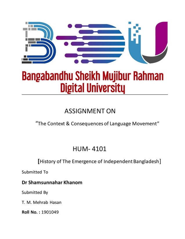 Language movement of Bangladesh 1952 | DOCX