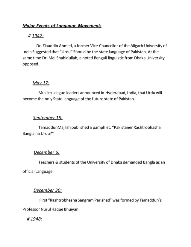 Language movement of Bangladesh 1952 | DOCX