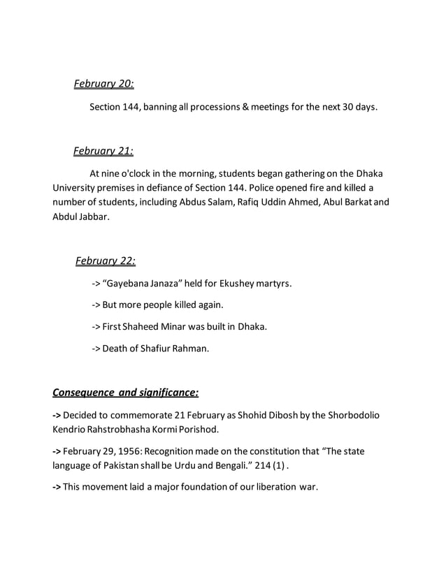 Language movement of Bangladesh 1952 | DOCX