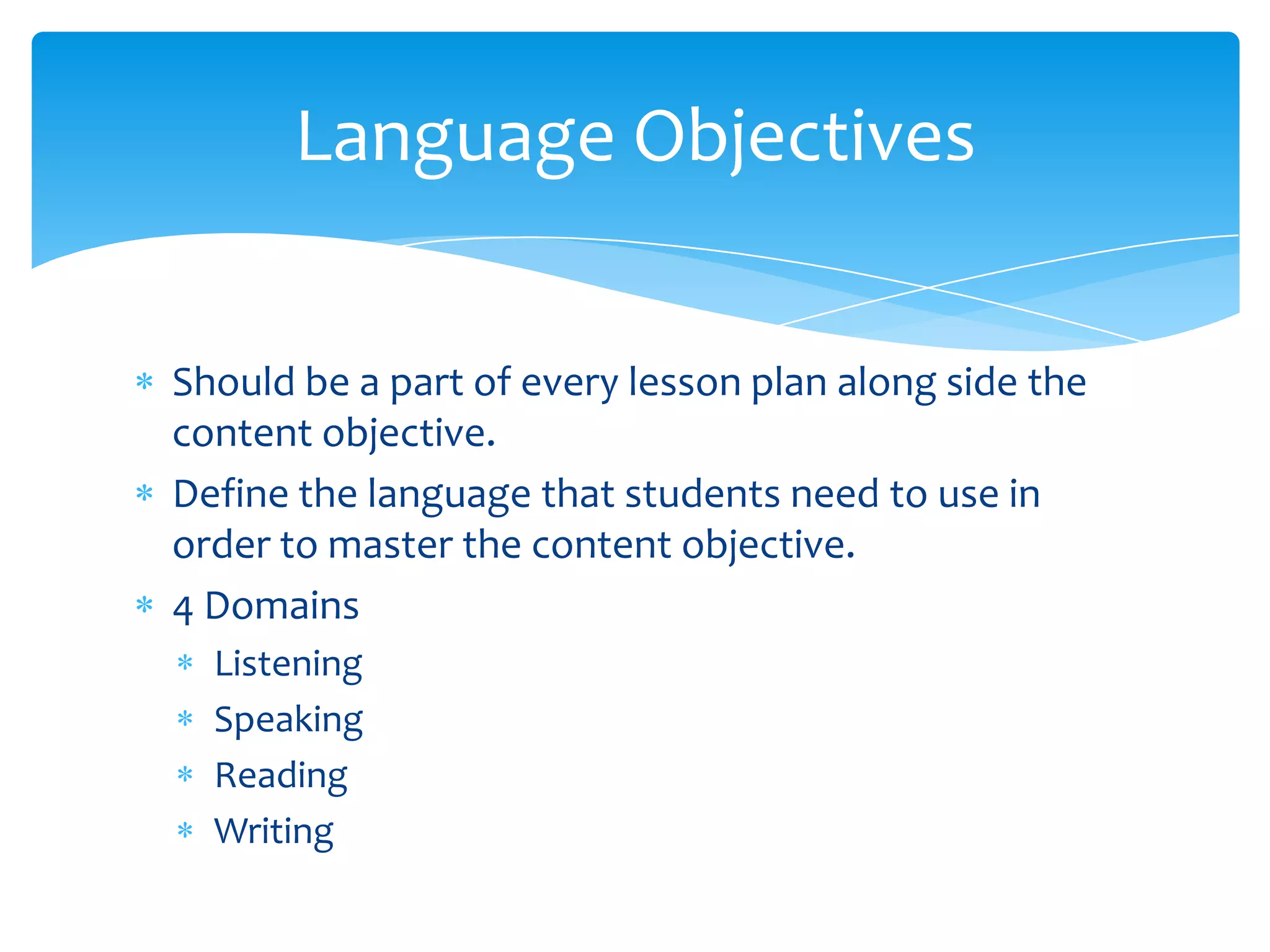Language Objectives | PPTX