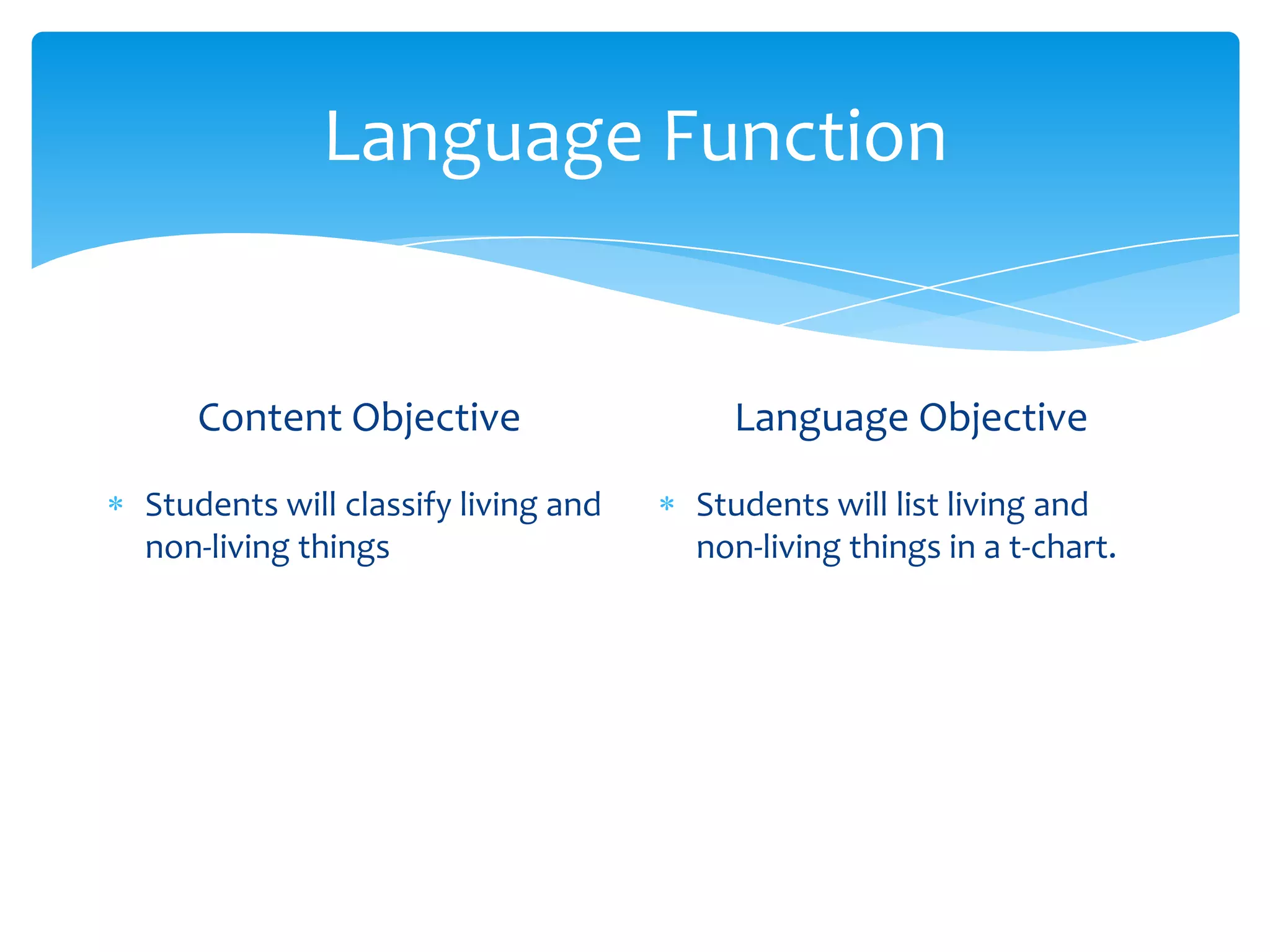 Language Objectives | PPTX