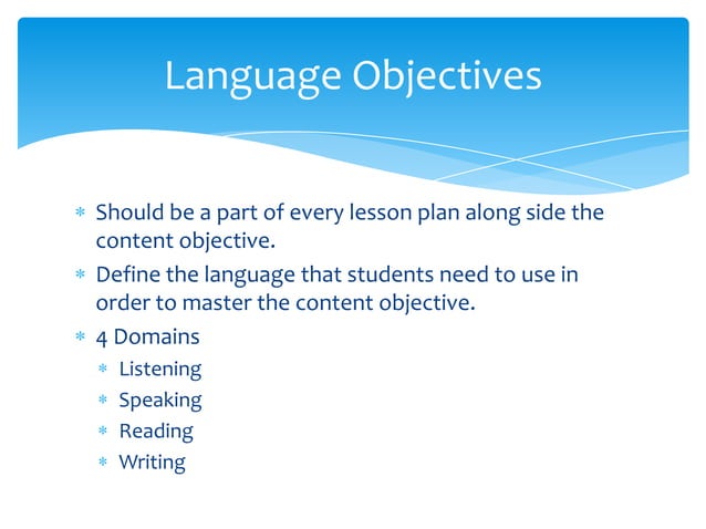 Language Objectives | PPT