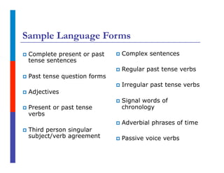 Language Objectives for Elementary ELLs Handouts | PPT