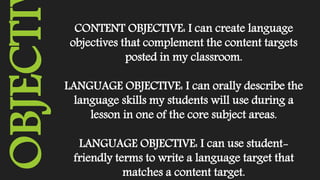 Language Objectives PD | PPTX