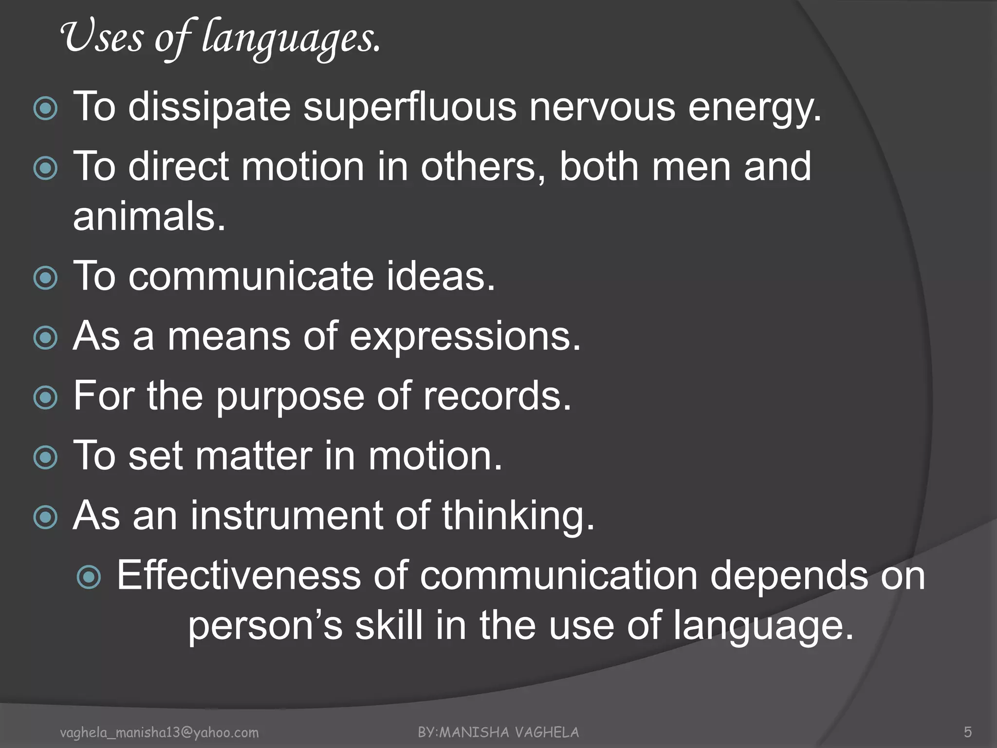Language of communication | PPSX | Business and Finance