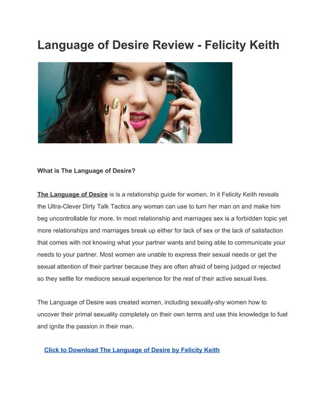 Language of Desire Review - Felicity Keith | PDF