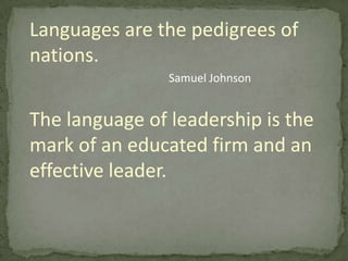 Language Of Leadership | PPTX