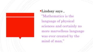 language of mathematics- nature and meaning pptx | PPTX