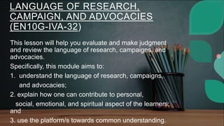 LANGUAGE OF RESEARCH, CAMPAIGN, AND ADVOCACIES.pptx