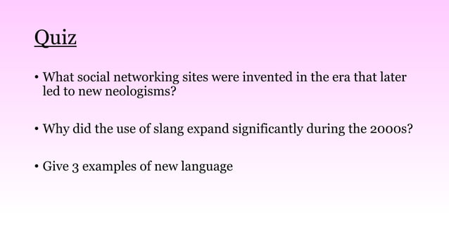 Language of the 2000s | PPTX