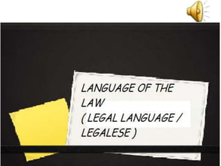 Language of the law | PPTX