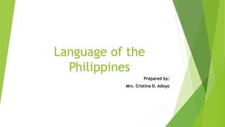 Language of the Philippines ppt | PPTX