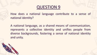 LANGUAGE OF UNITY AND SOLIDARITY NOTES AND QUESTIONS | PPT