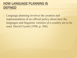 Language planning | PPTX