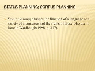 Language planning | PPTX