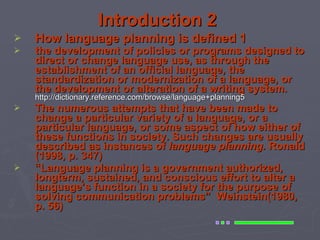Language planning | PPT