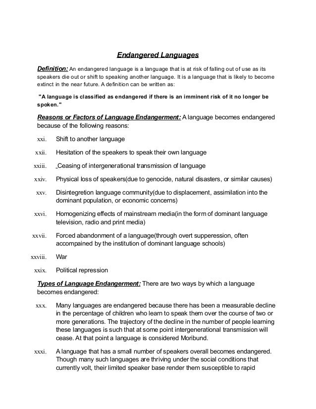 Language planning and endangered languages