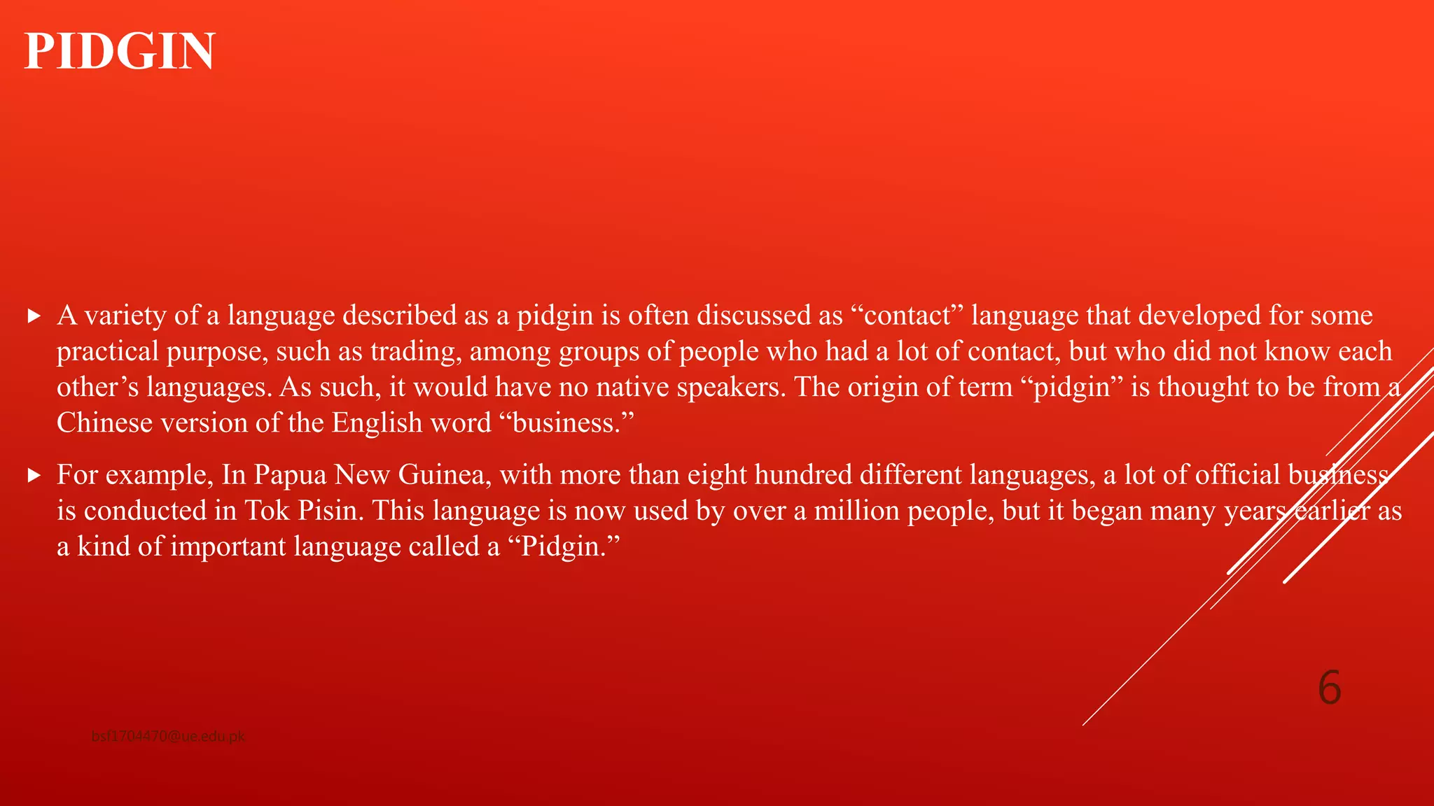 Language Planning, Pidgin and Creoles | PPTX