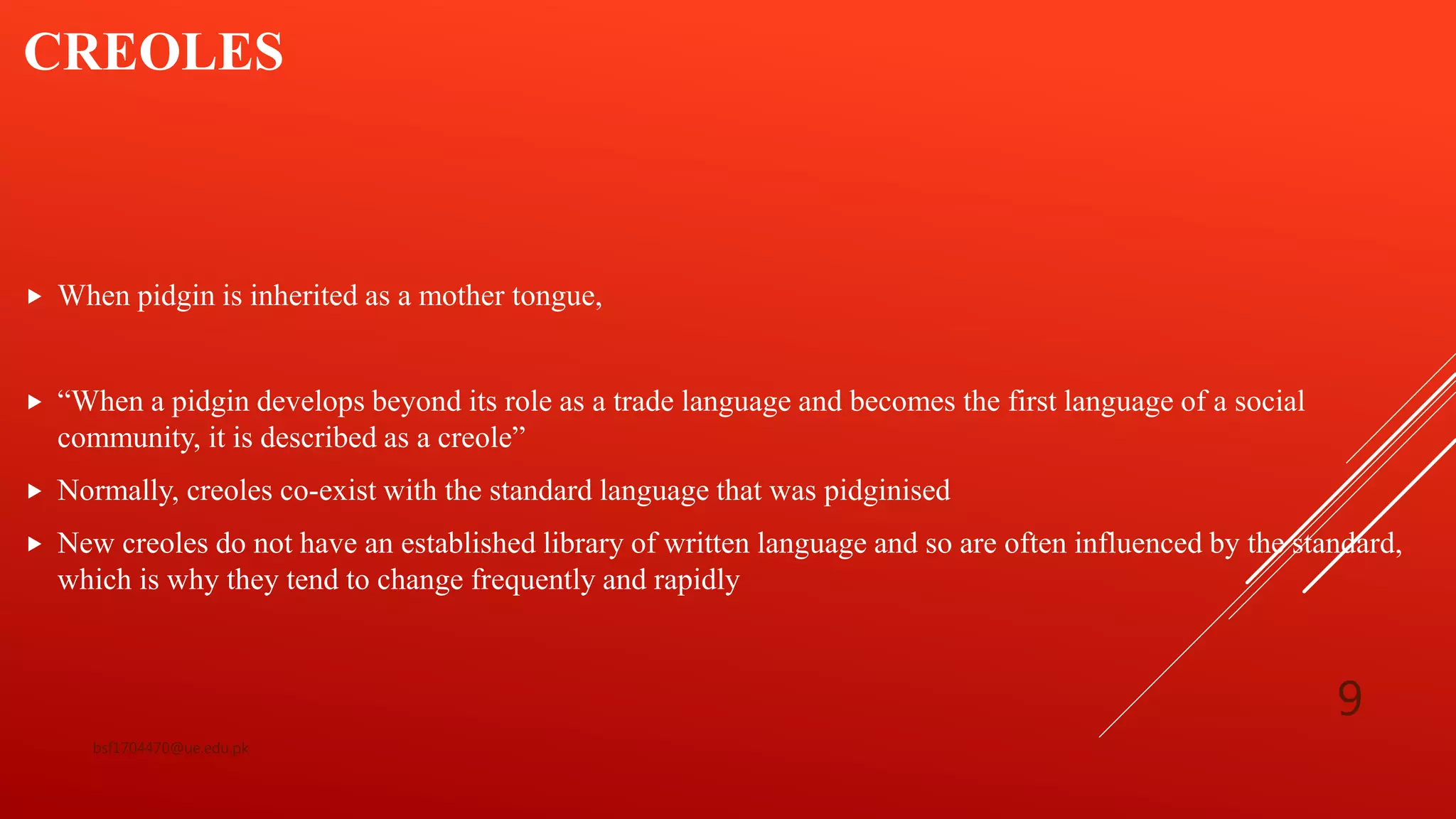 Language Planning, Pidgin and Creoles | PPTX