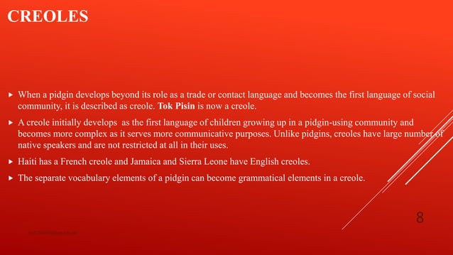 Language Planning, Pidgin and Creoles | PPT