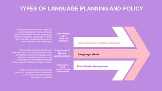 Language policy Status Planning | PPTX