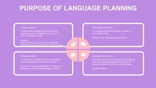 Language policy Status Planning | PPTX